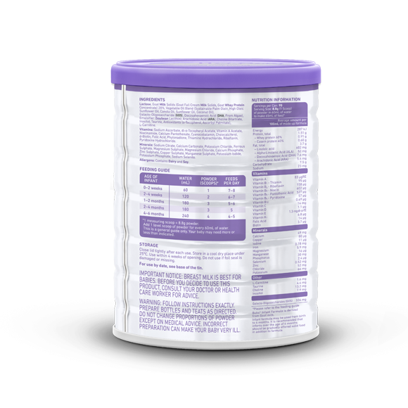 Bubs® Australian Goat Milk Infant Formula Stage 1 – Bubs Singapore